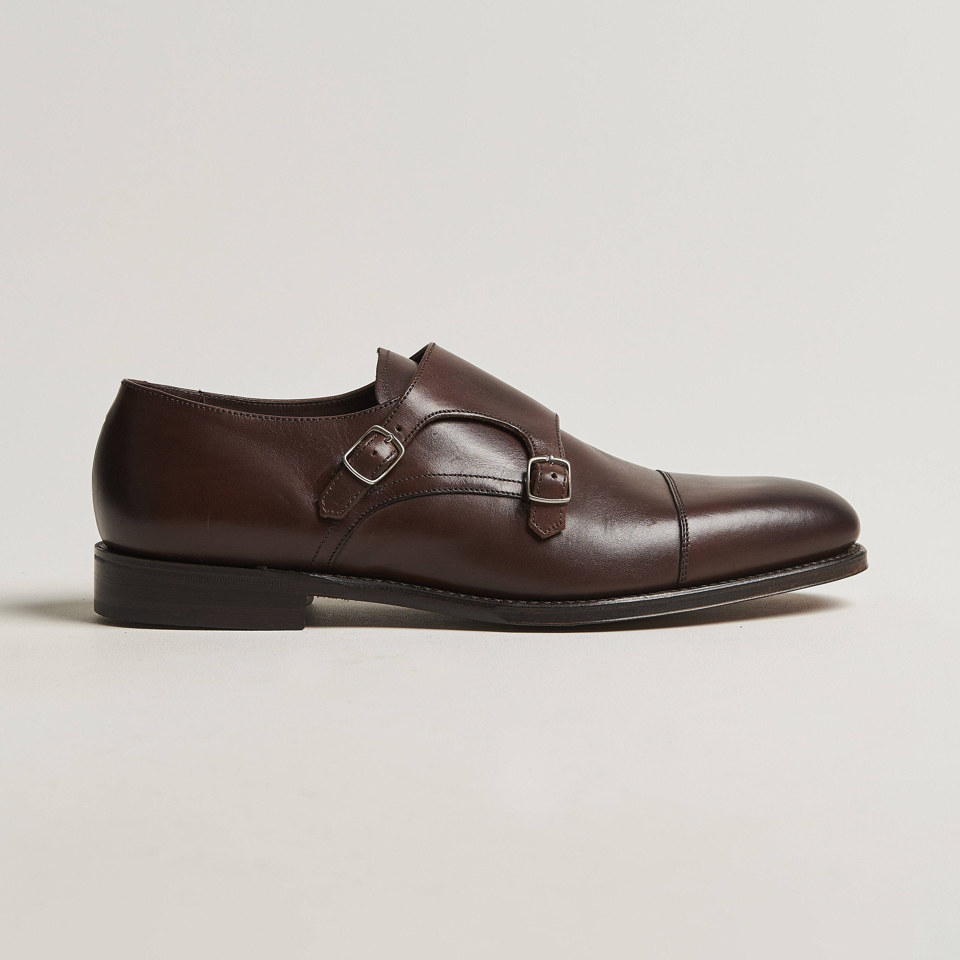 Loake 1880 Cannon Monkstrap Dark Brown Burnished Calf - Acheter Loake 1880