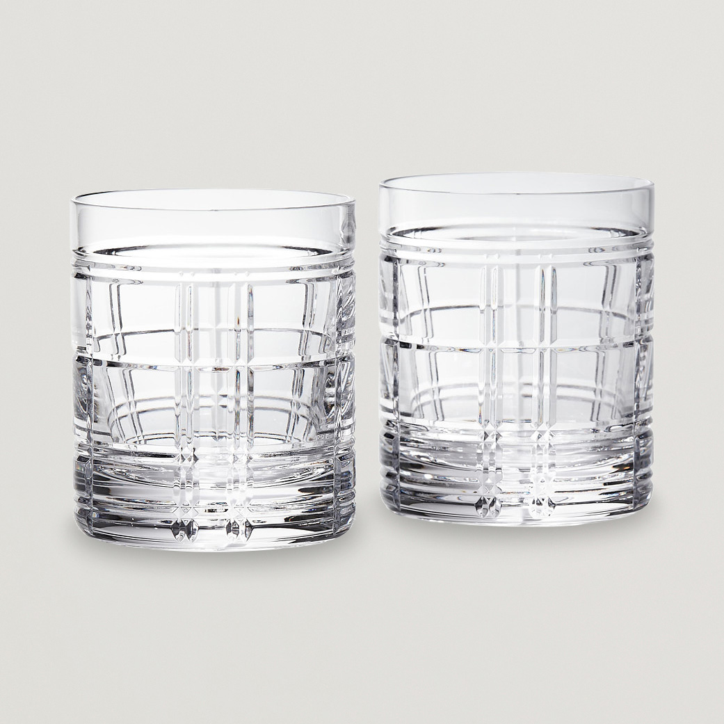 Ralph Lauren Home Hudson Plaid Crystal Glass 2pcs Clear - Acheter Ralph Lau