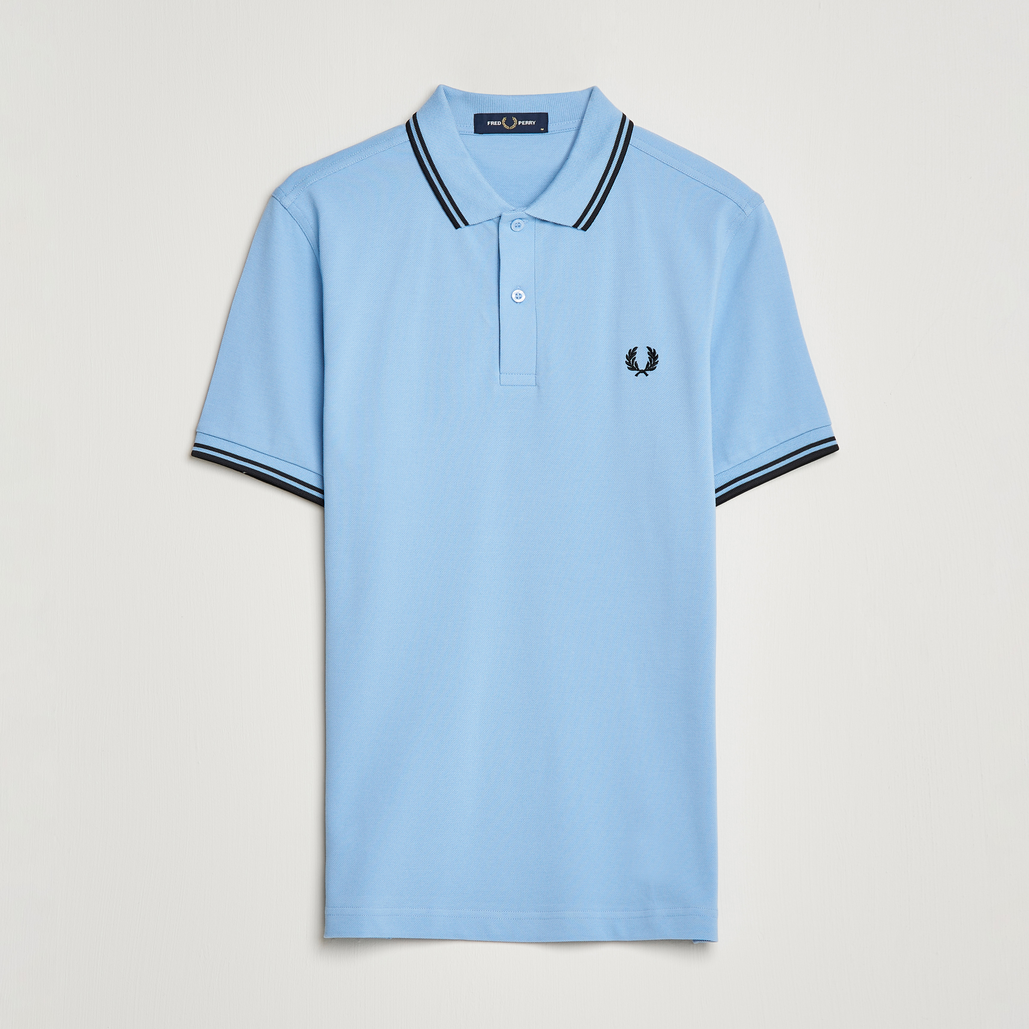 Fred Perry Twin Tip Polo Sky Blue Black - Acheter Fred Perry CareOfCarl.fr.