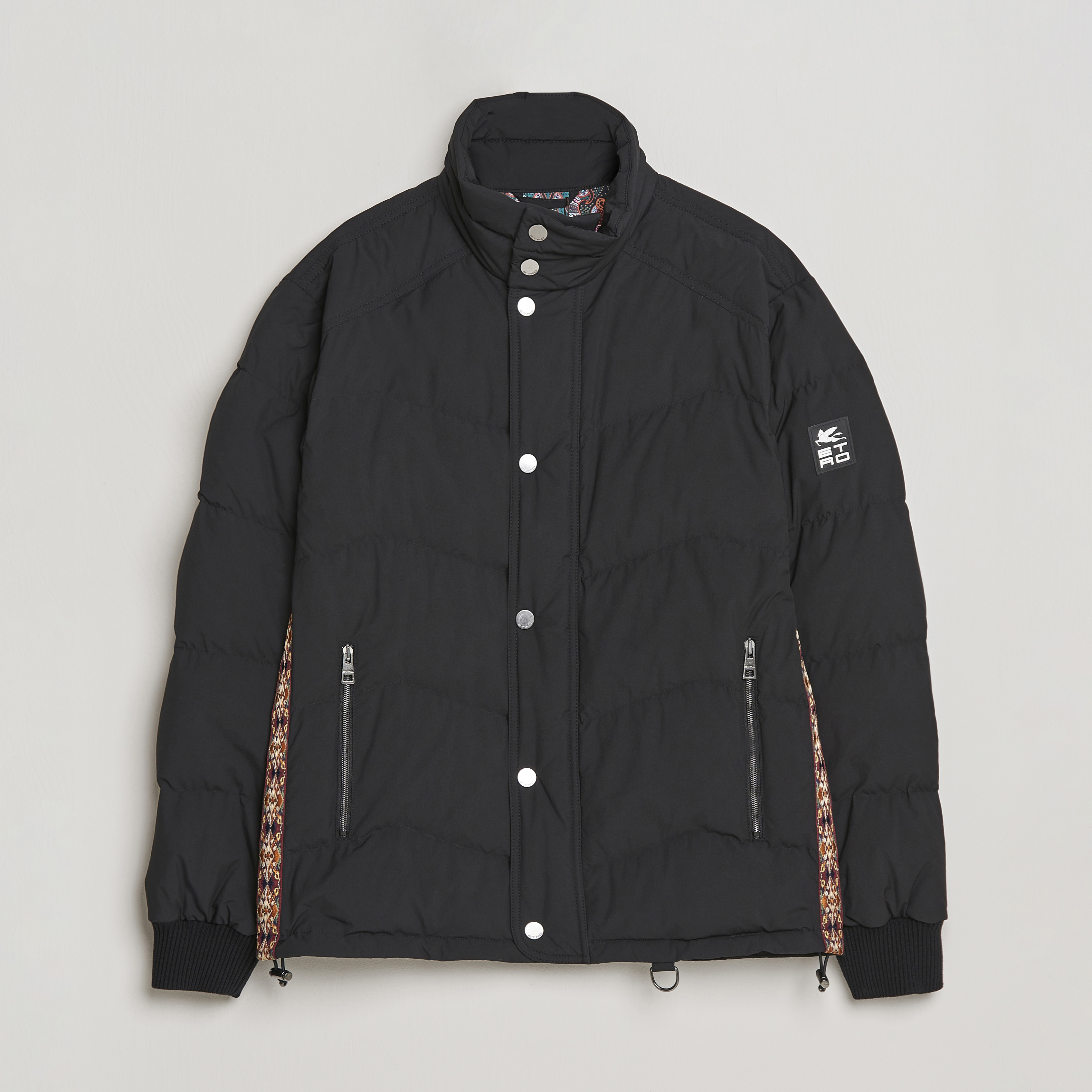 Etro Printed Down Jacket Black