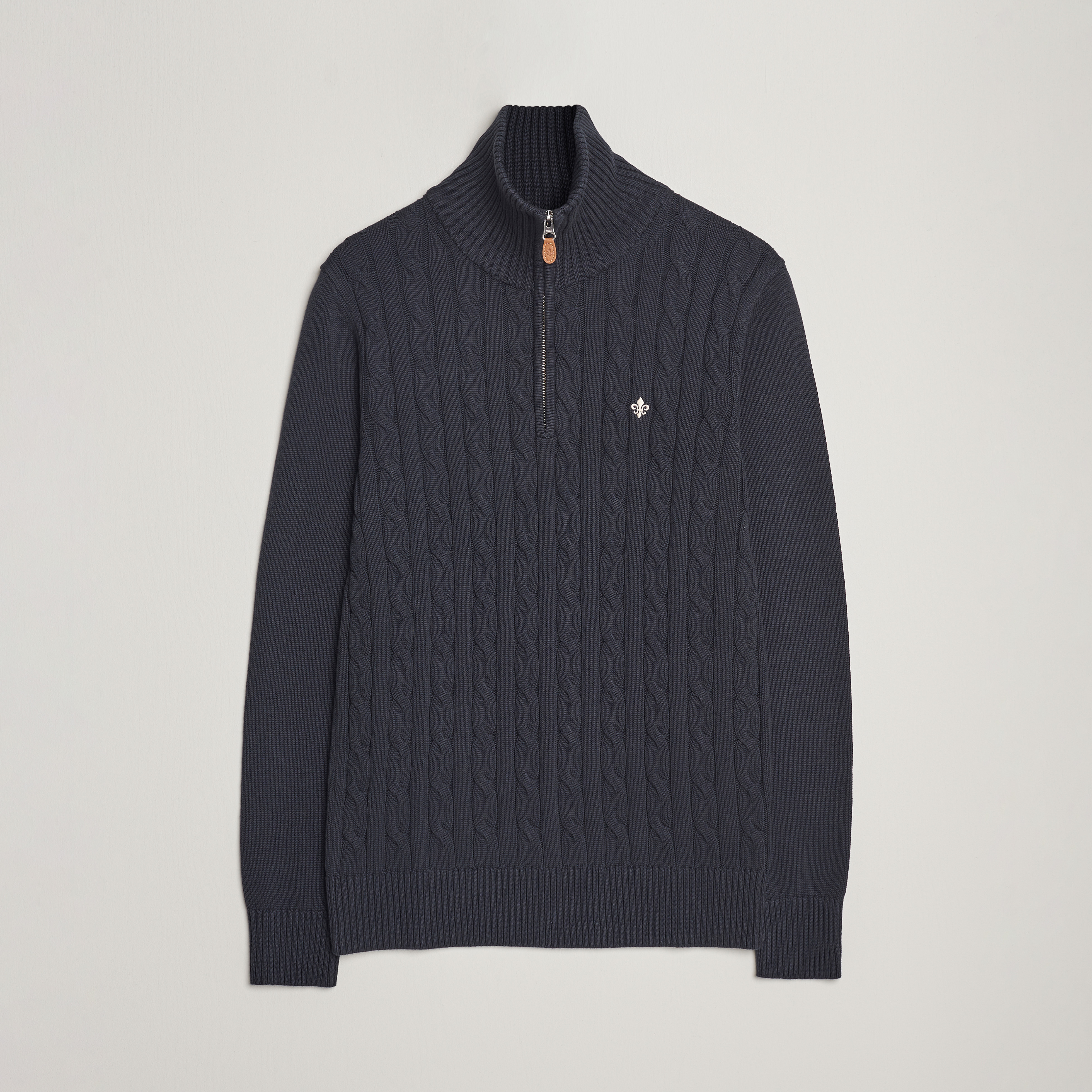 Morris Raymond Cable Half Zip Old Blue - Acheter Morris