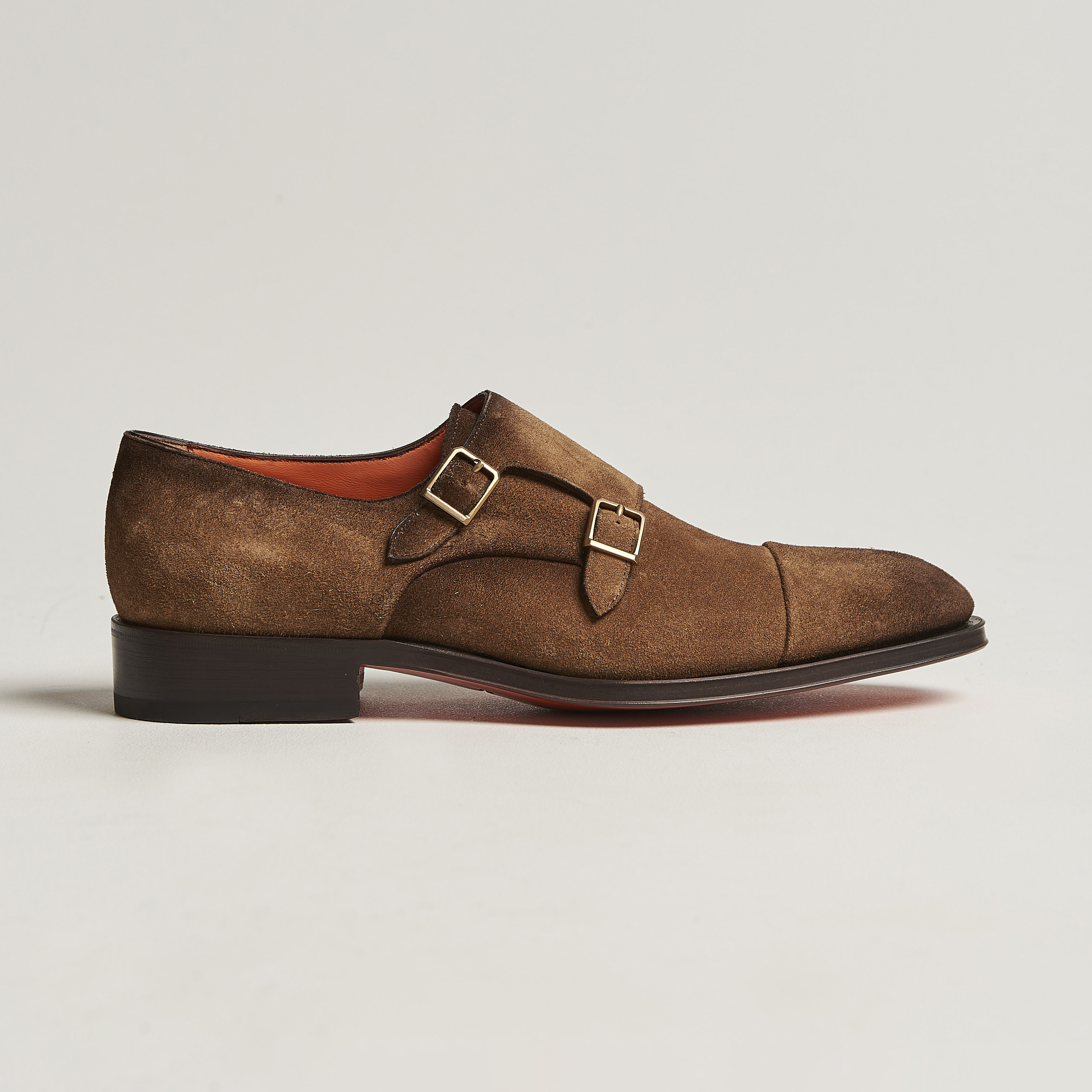 Santoni Double Monk Shoe Brown Suede - Acheter Santoni