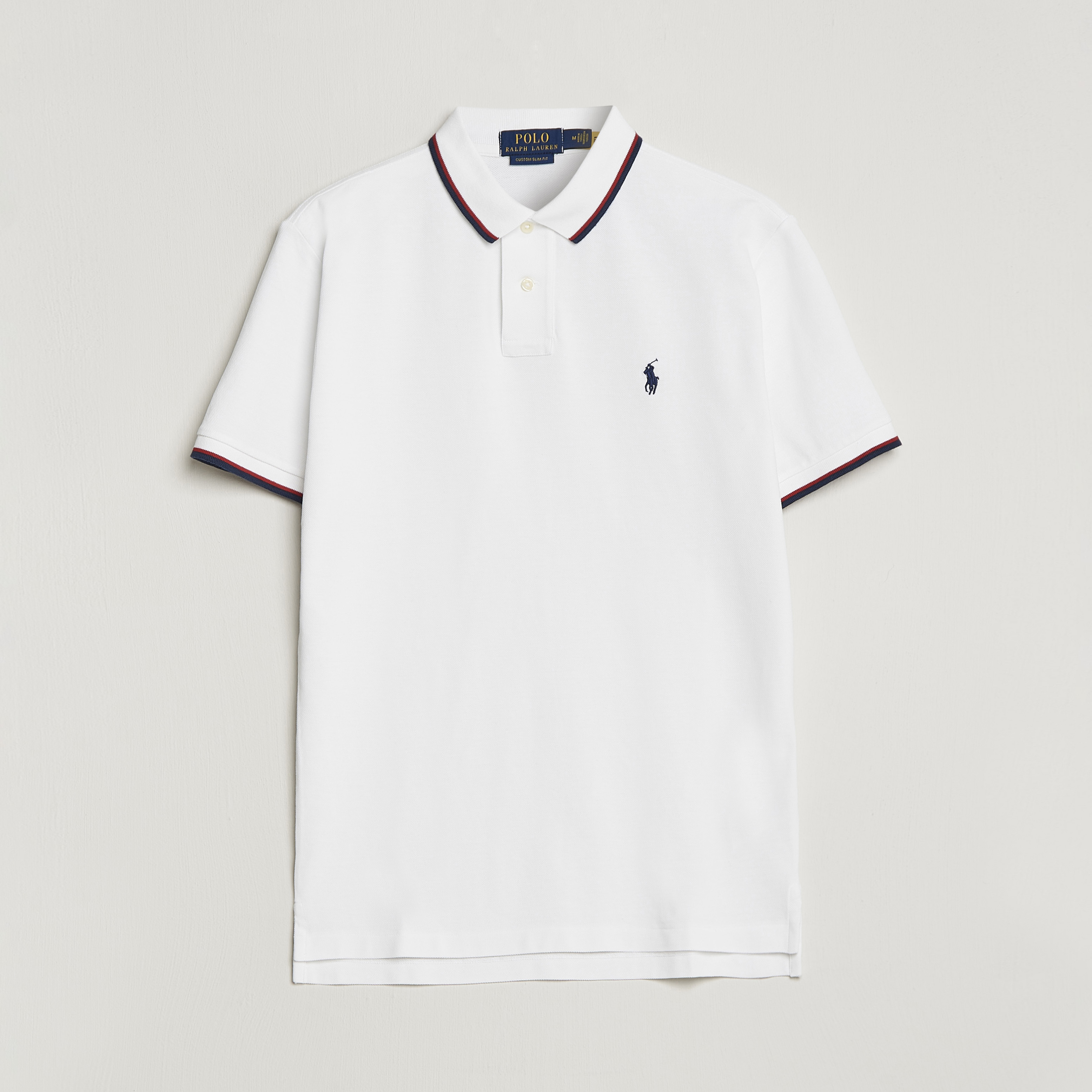Polo Ralph Lauren Custom Slim Fit Tipped Polo White - Acheter Polo Ralph La