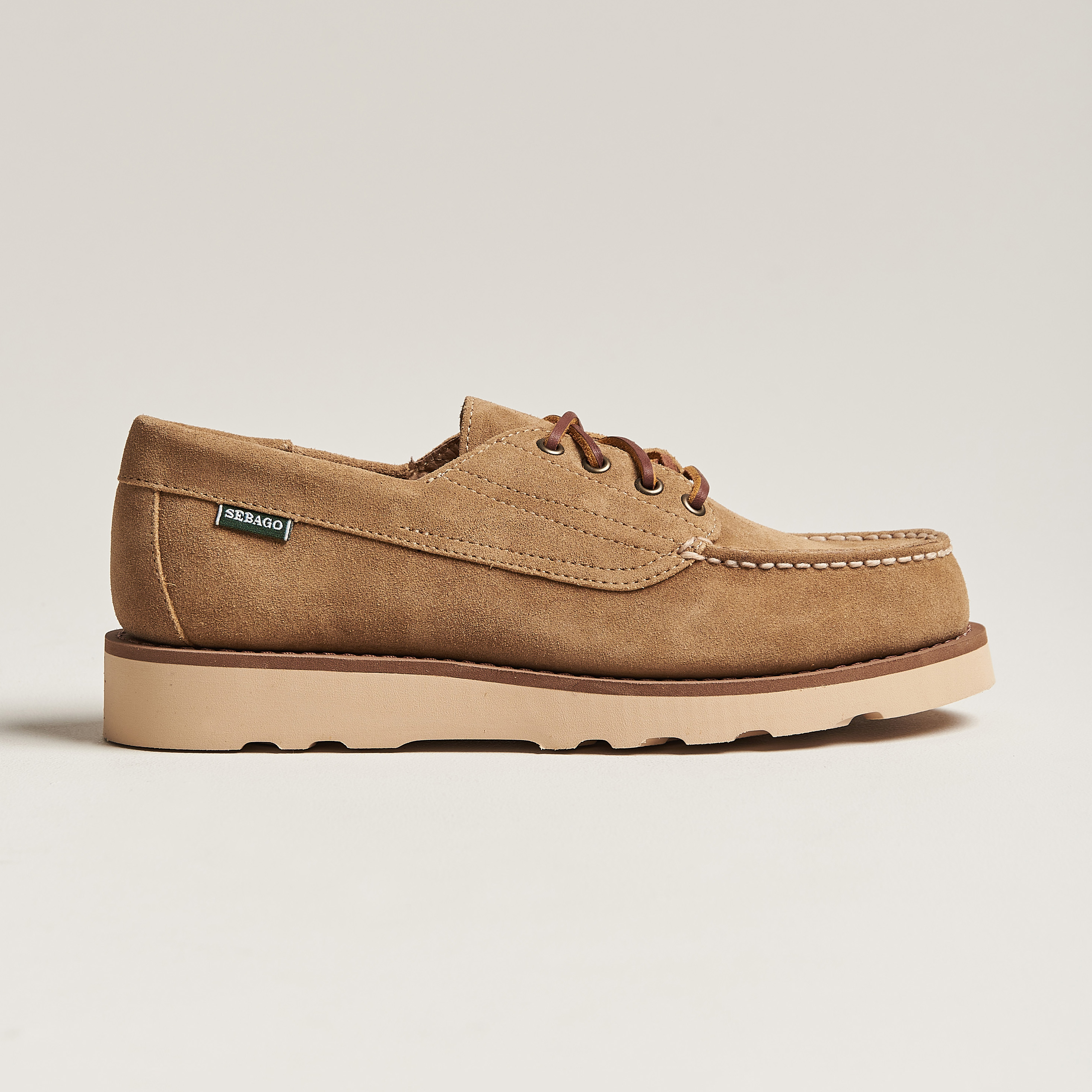 Sebago Askookfield Suede Boat Shoe Beige Camel - Acheter Sebago CareOfCarl.