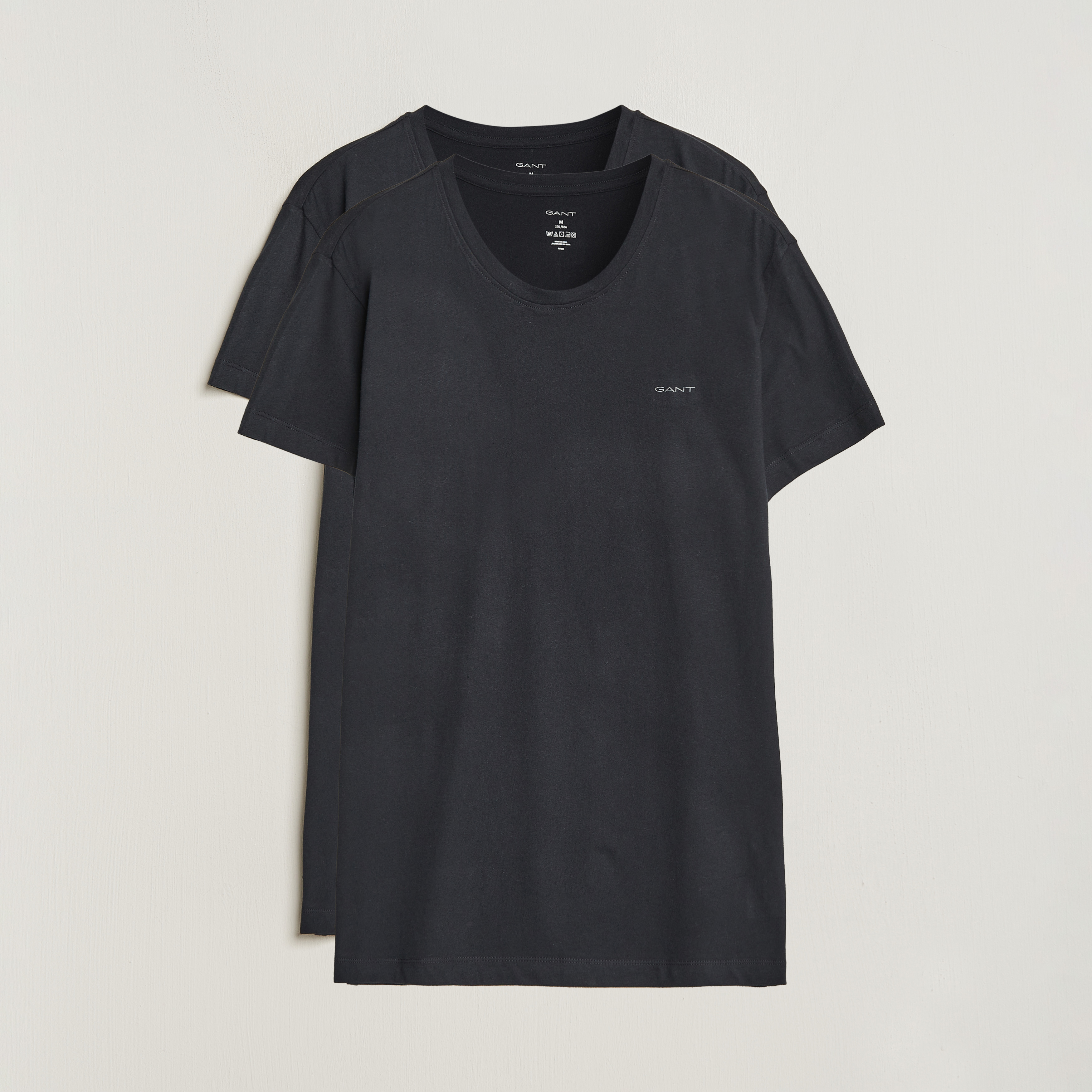 GANT 2-Pack Crew Neck T-Shirt Black - Acheter GANT CareOfCarl.fr.
