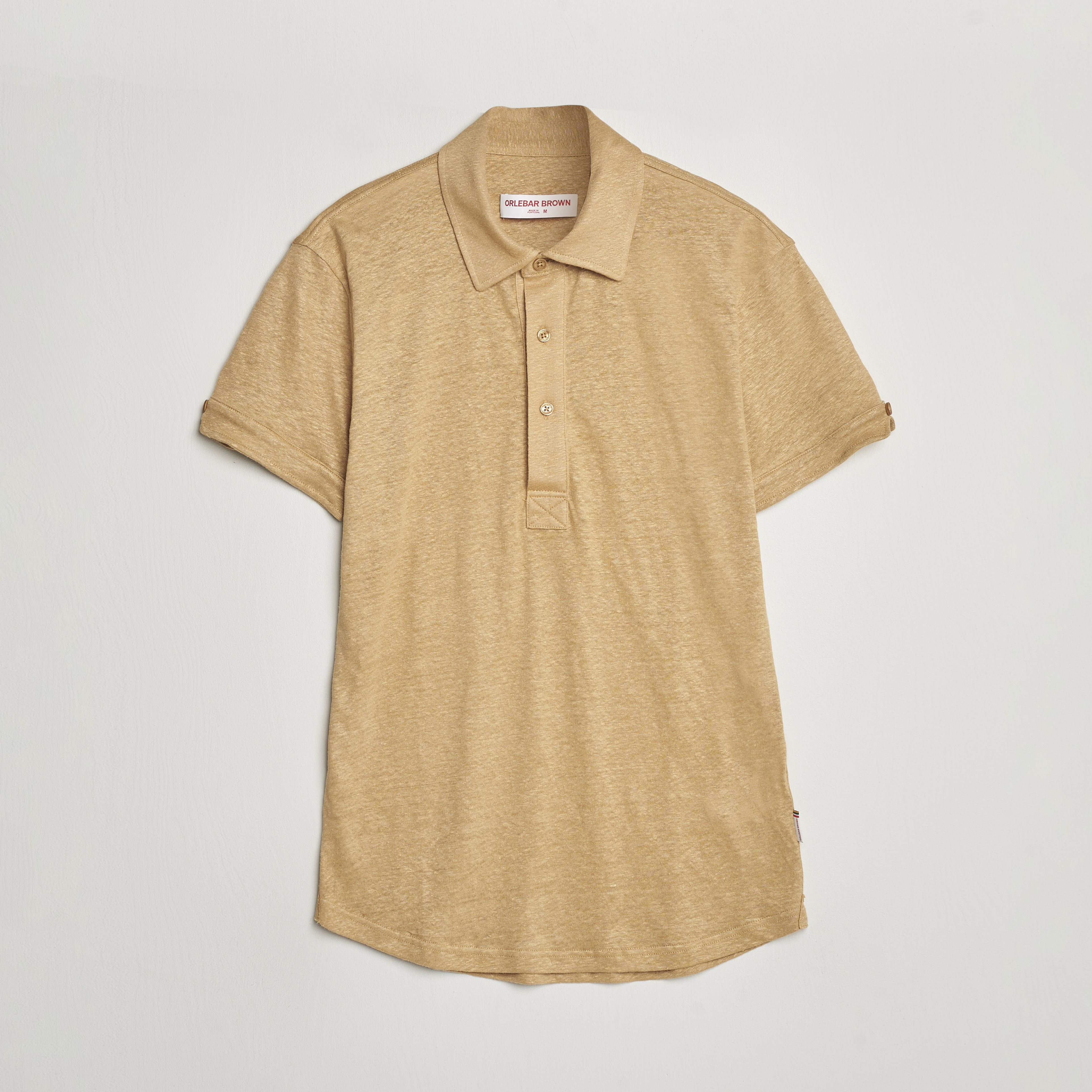 Orlebar Brown Sebastian Linen Polo Biscuit - Acheter Orlebar Brown CareOfCa