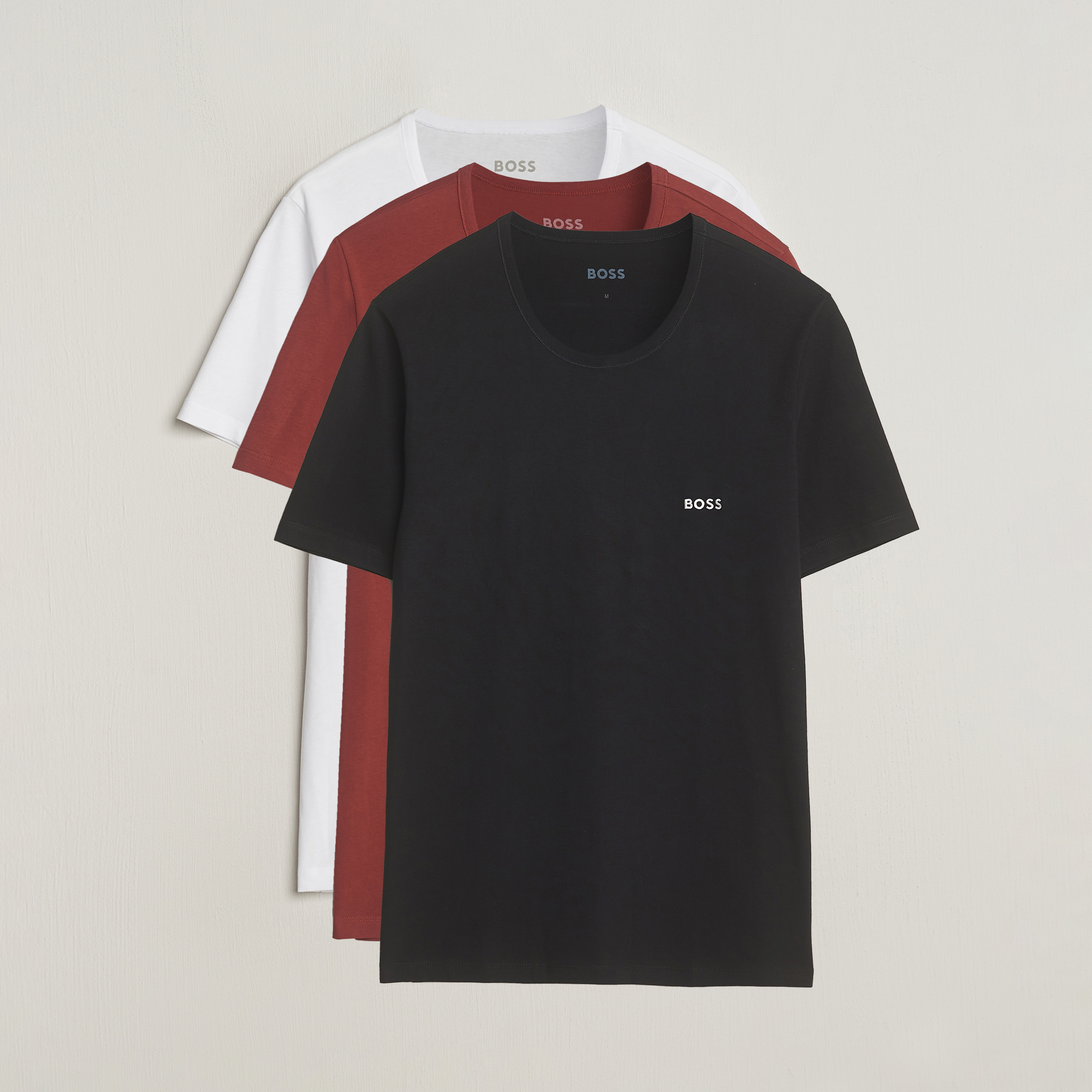BOSS BLACK 3-Pack Crew Neck T-Shirt Black/White/Red - Acheter BOSS BLACK Ca
