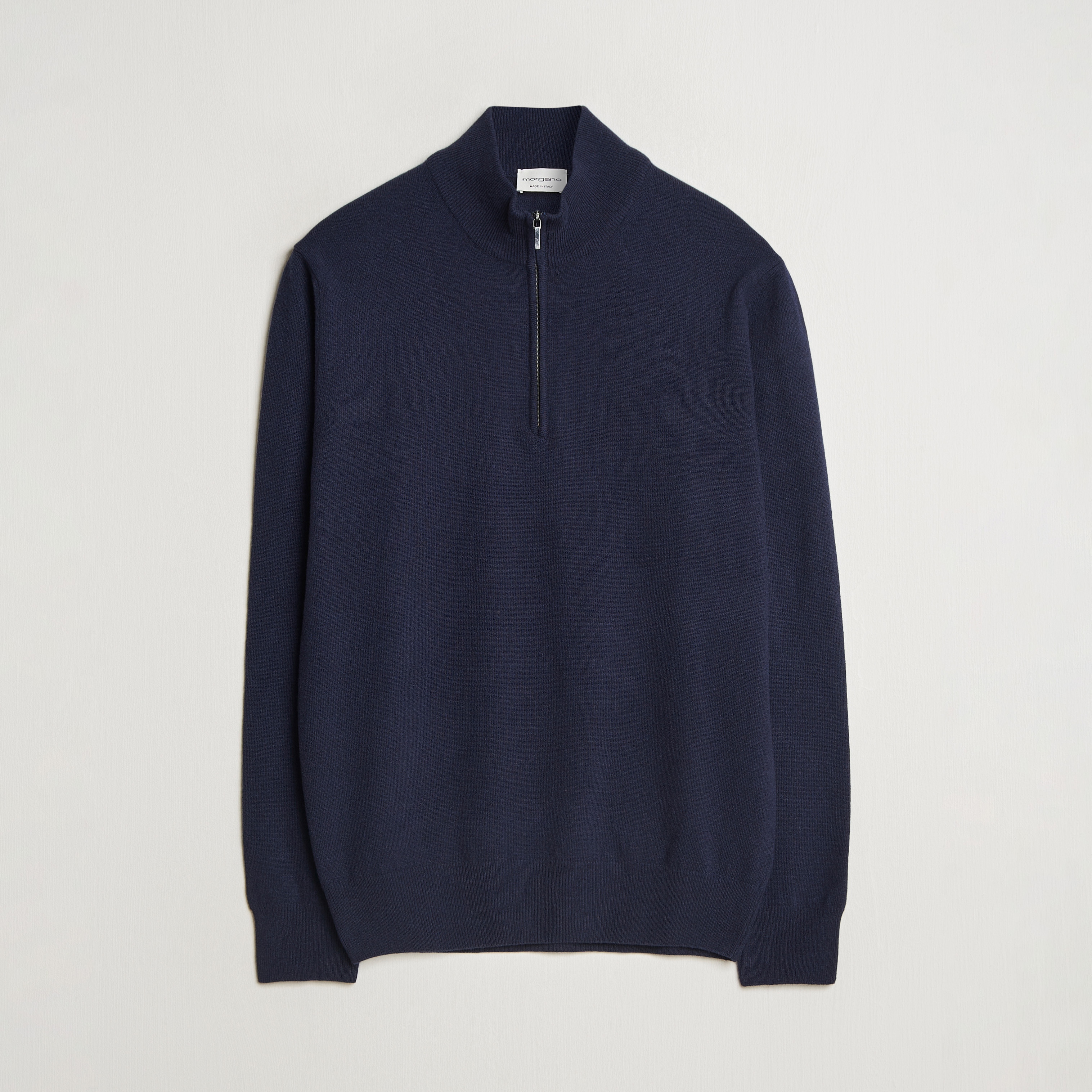 Morgano Wool/Cashmere Half-Zip Navy - Acheter Morgano CareOfCarl.fr.