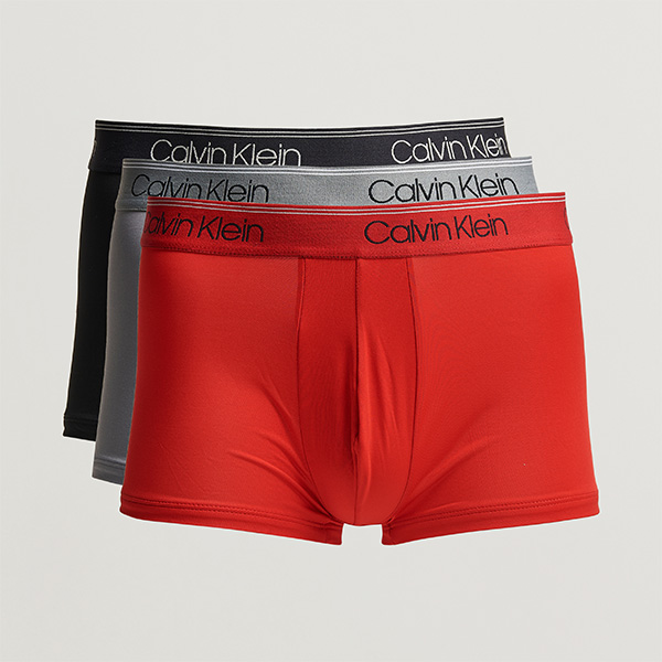 Calvin Klein 3-Pack Micro Stretch Trunk Red/Grey/Black - Acheter Calvin Kle