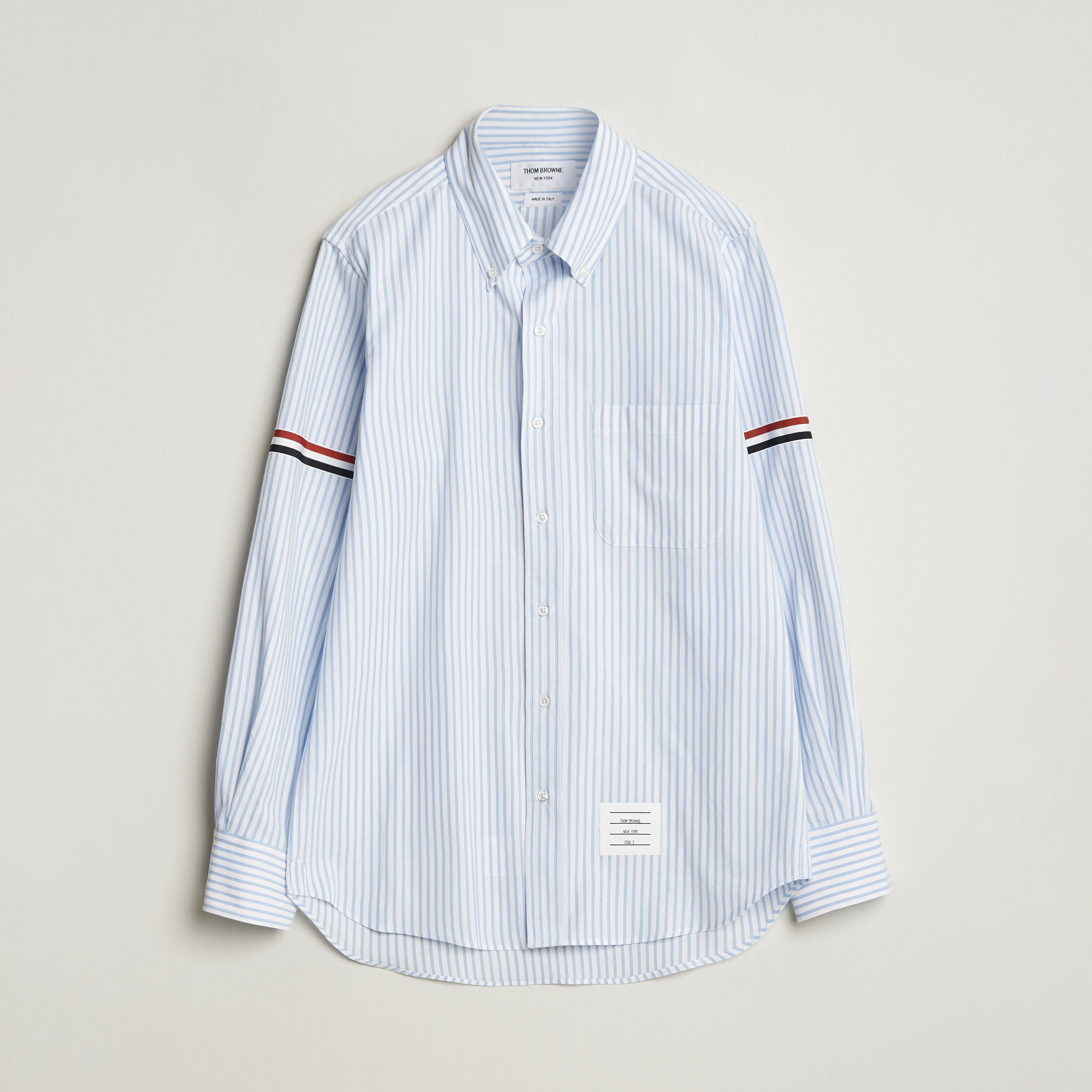 Thom Browne Uniform Stripe Cotton Shirt Light Blue - Acheter Thom Browne Ca