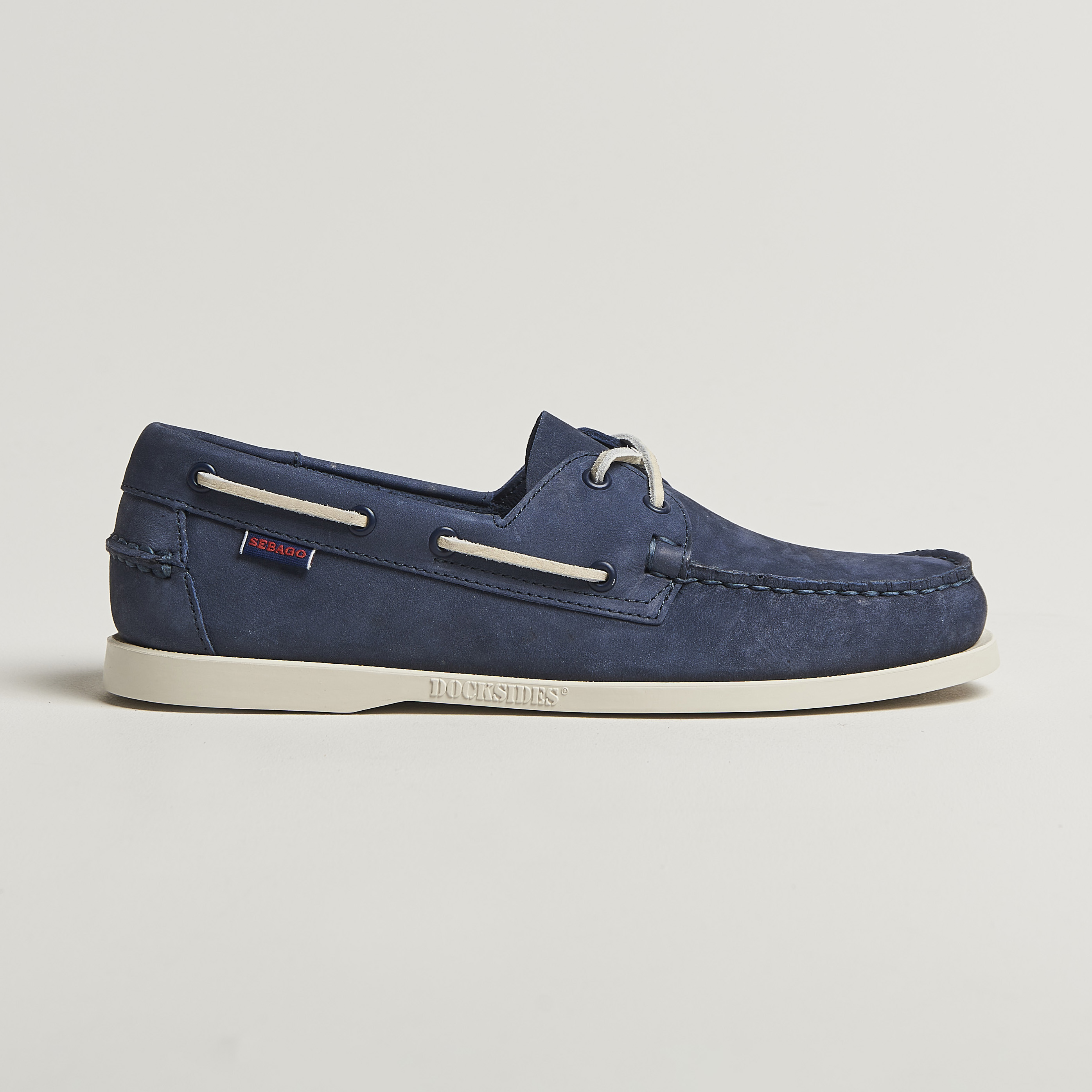 Sebago Docksides Portland Nubuck Boat Shoe Blue Navy - Acheter Sebago CareO