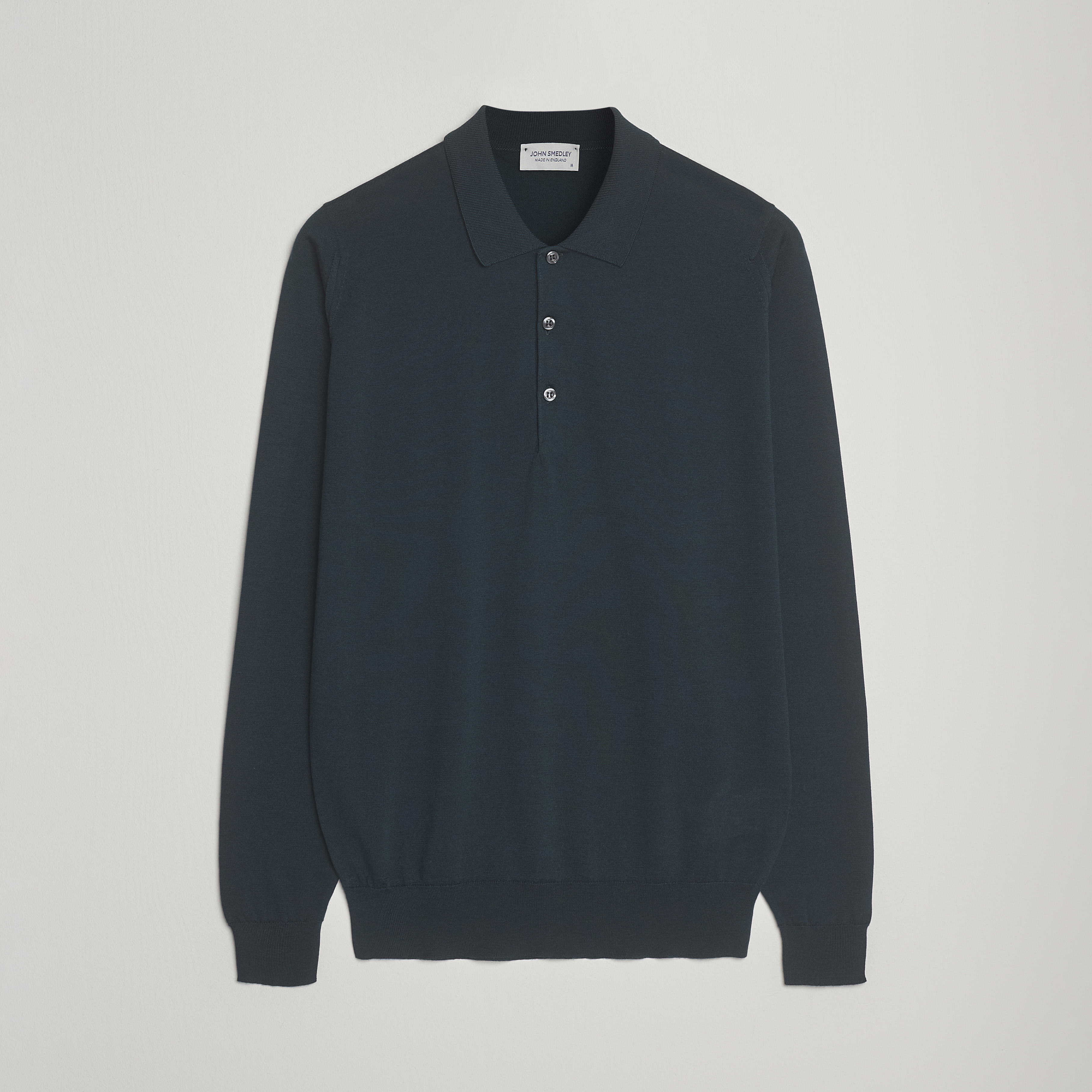 John Smedley Belper Extra Fine Merino Polo Pullover Richardson Green - Ache