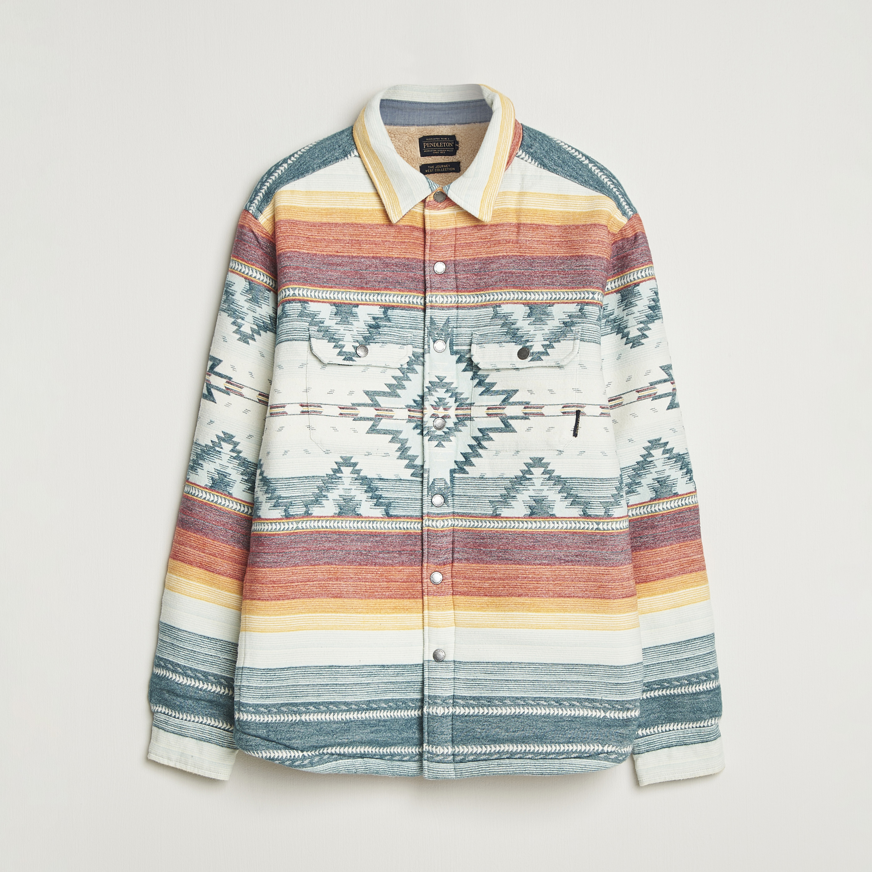 Pendleton Bay City Teddy Lined Shirt Jacket Saltillo Stripe - Acheter Pendl