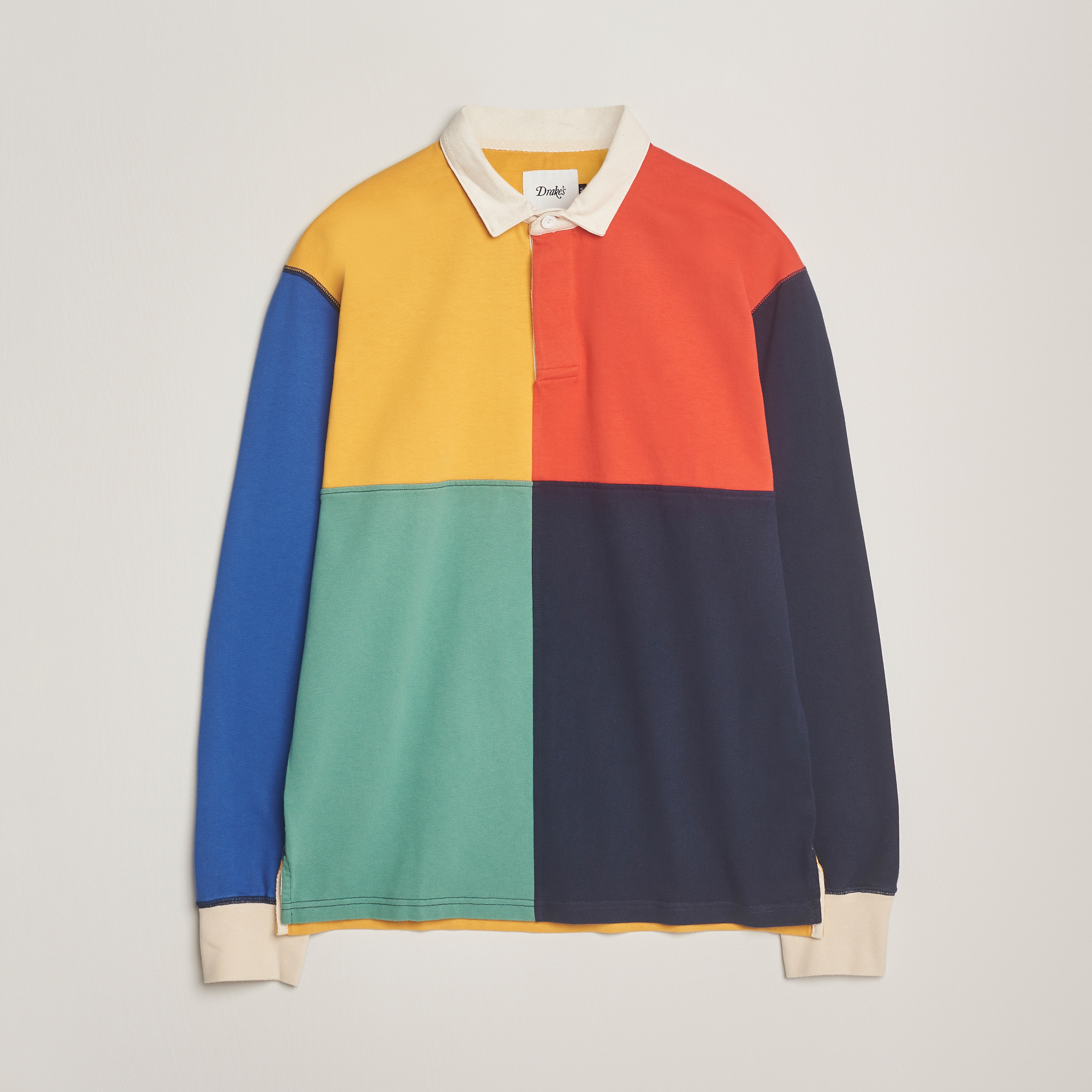 Drake's Paneled Rugby Shirt Multi - Acheter Drake's CareOfCarl.fr.