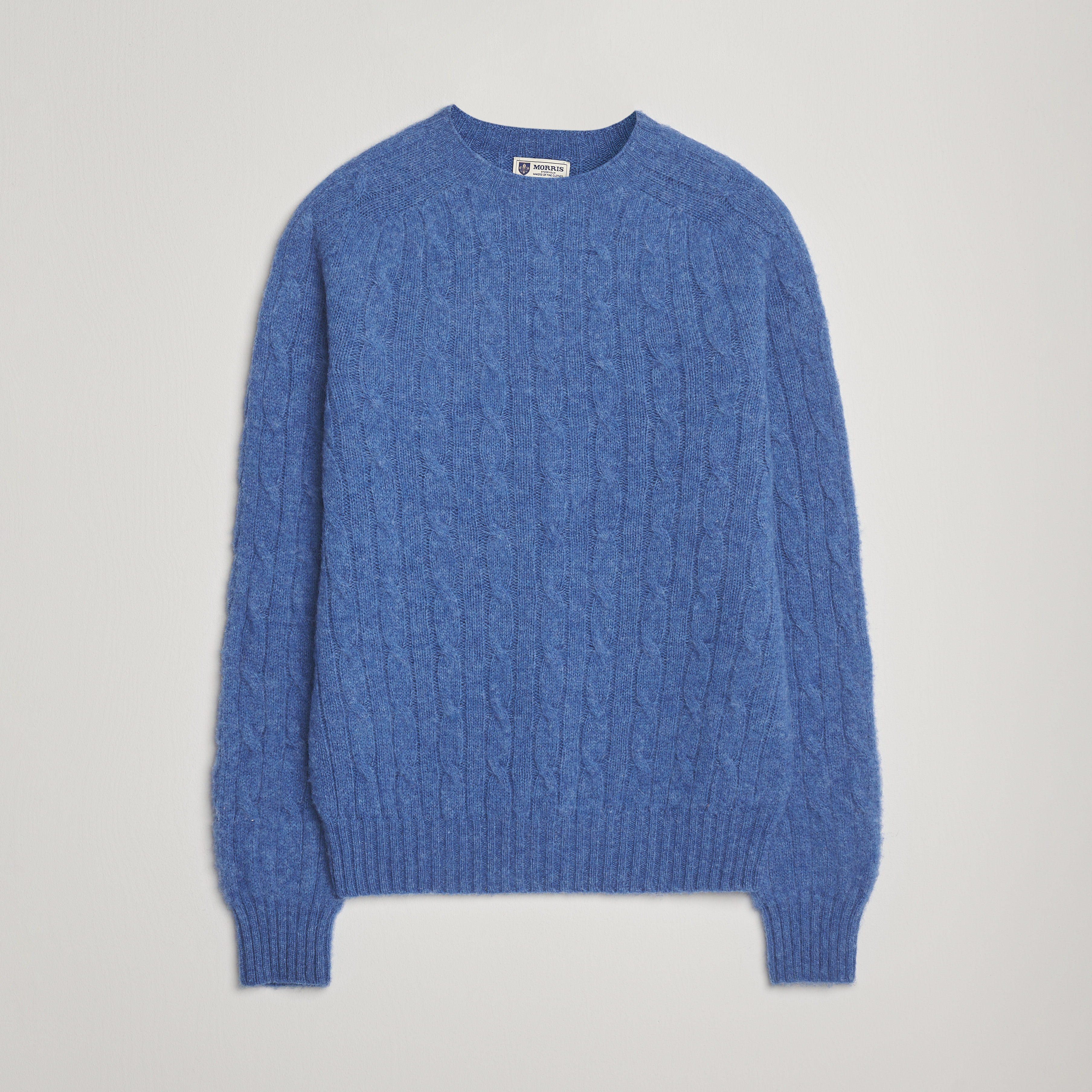 Morris Brushed Cable Sweater Blue - Acheter Morris CareOfCarl.fr.