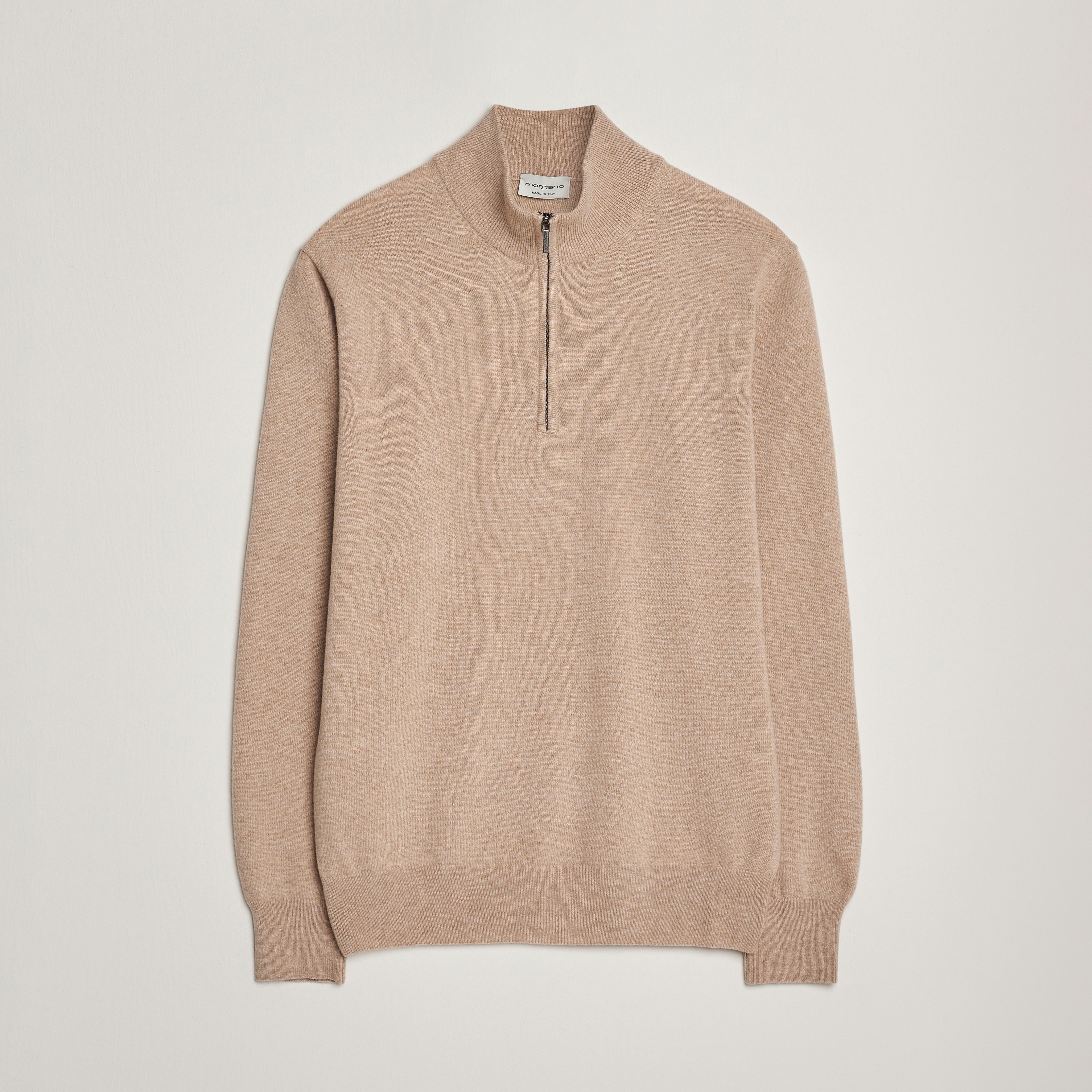 Morgano Wool/Cashmere Half-Zip Beige - Acheter Morgano CareOfCarl.fr.