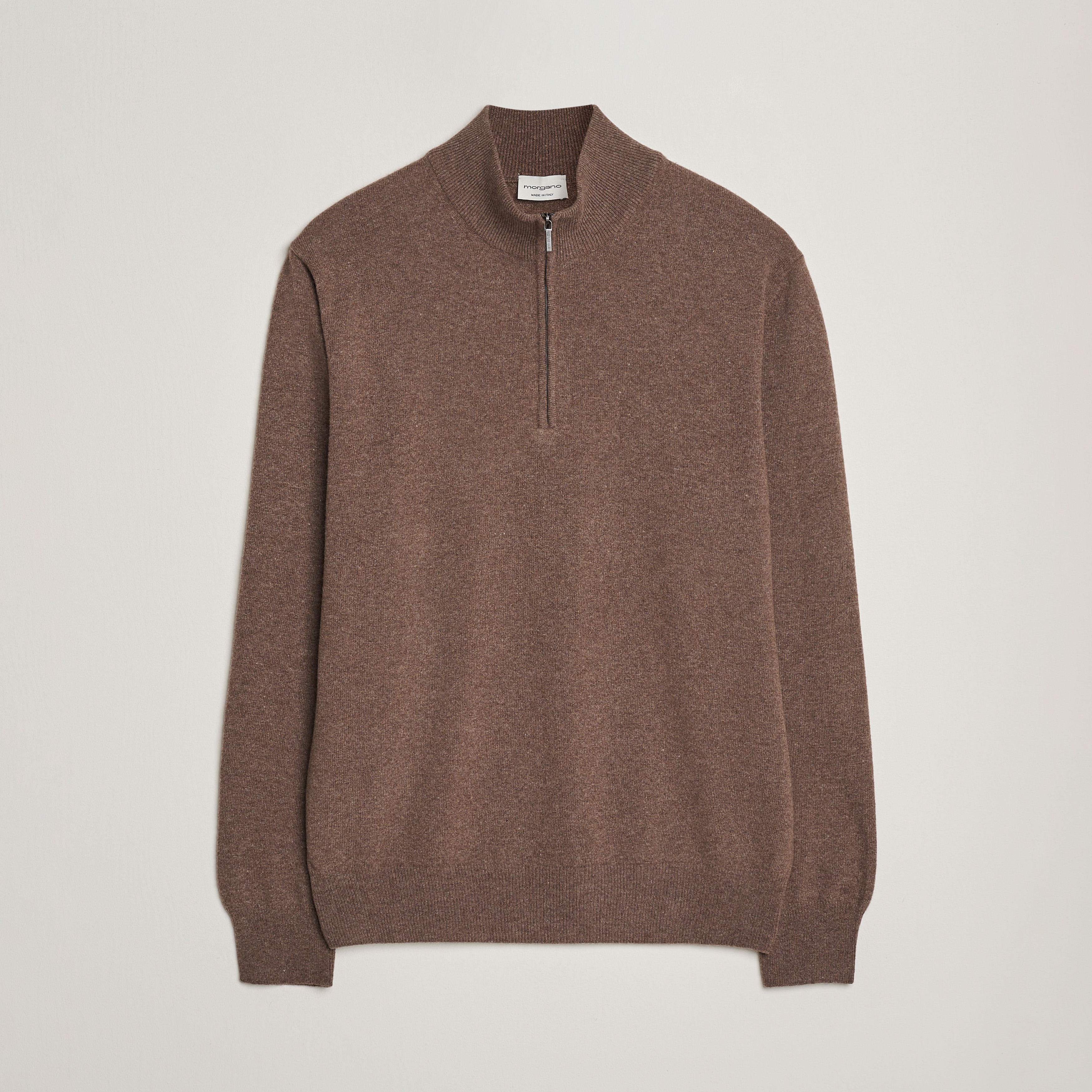 Morgano Wool/Cashmere Half-Zip Brown - Acheter Morgano CareOfCarl.fr.