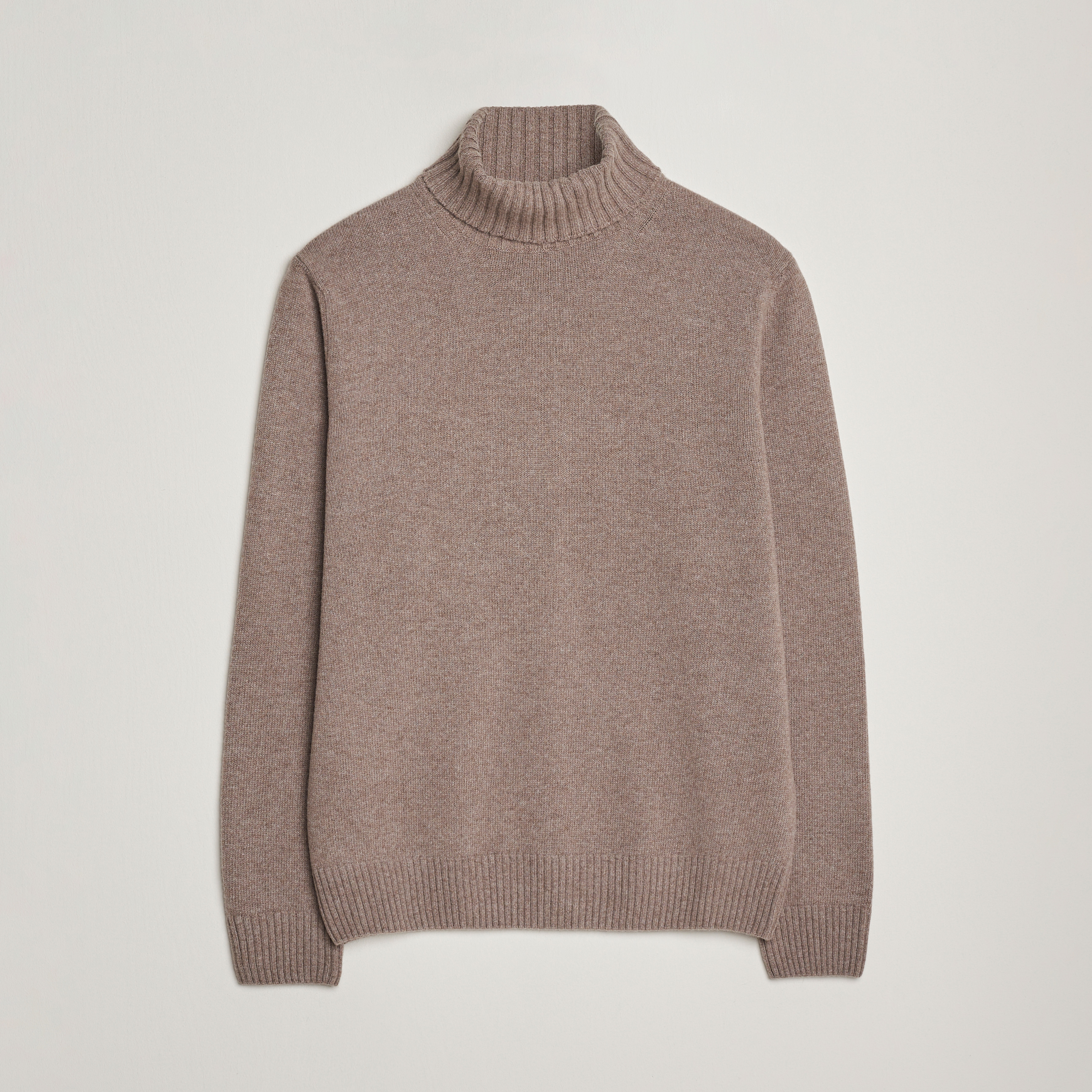 Morgano Wool/Cashmere Heavy Knit Rollneck Light Brown - Acheter Morgano Car