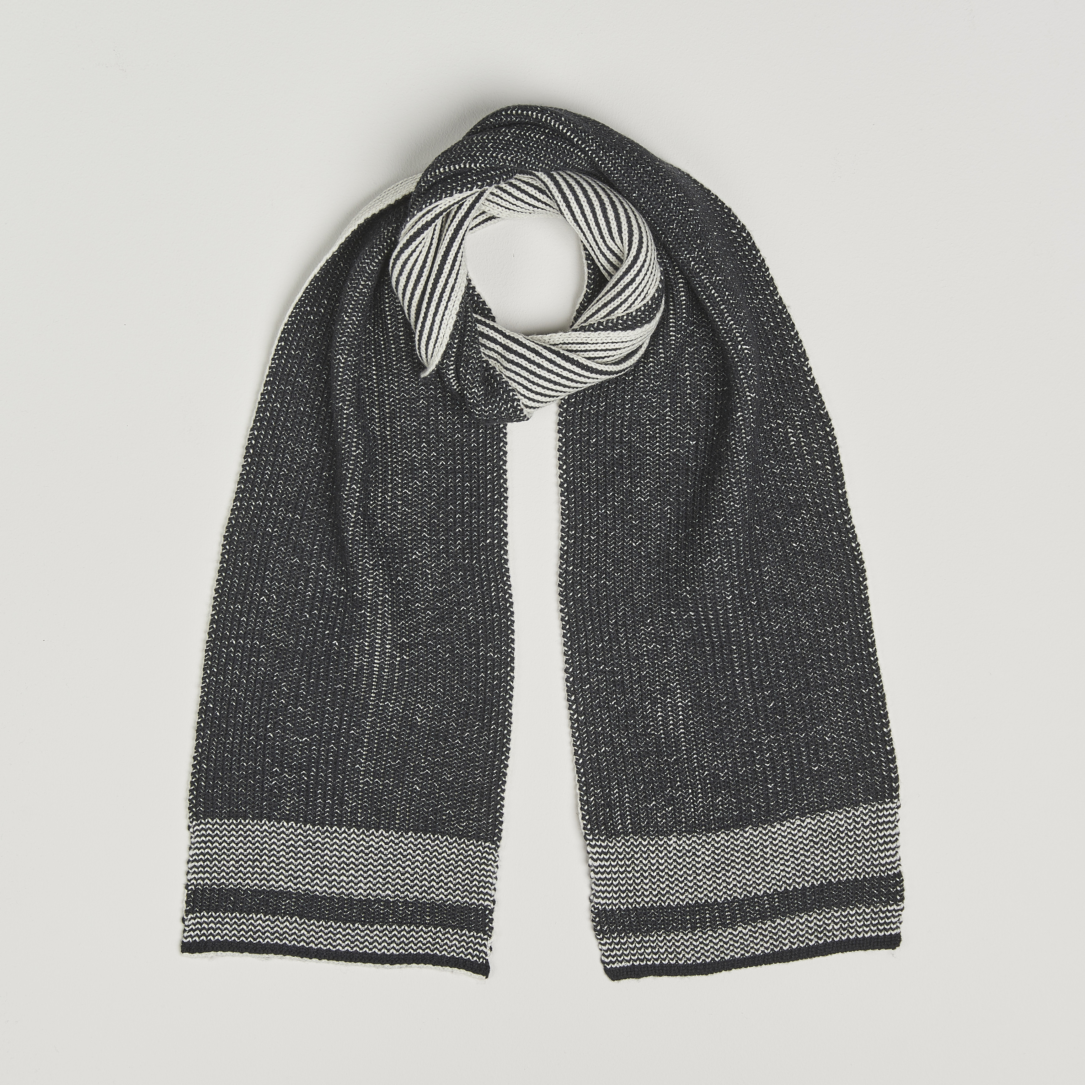 BEAMS PLUS Wool/Cashmere Rib Scarf Grey - Acheter BEAMS PLUS CareOfCarl.fr.