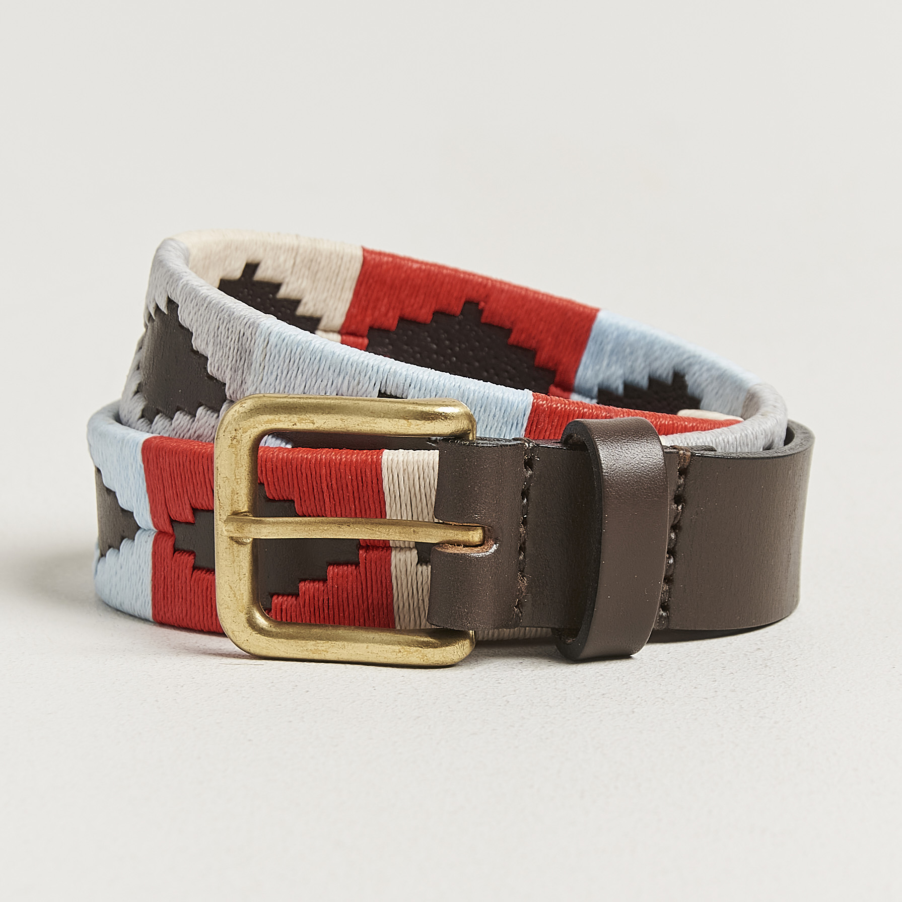 Pampeano Brisa Hand Stitched Classic Leather Belt 3,5cm Multi - Acheter Pam