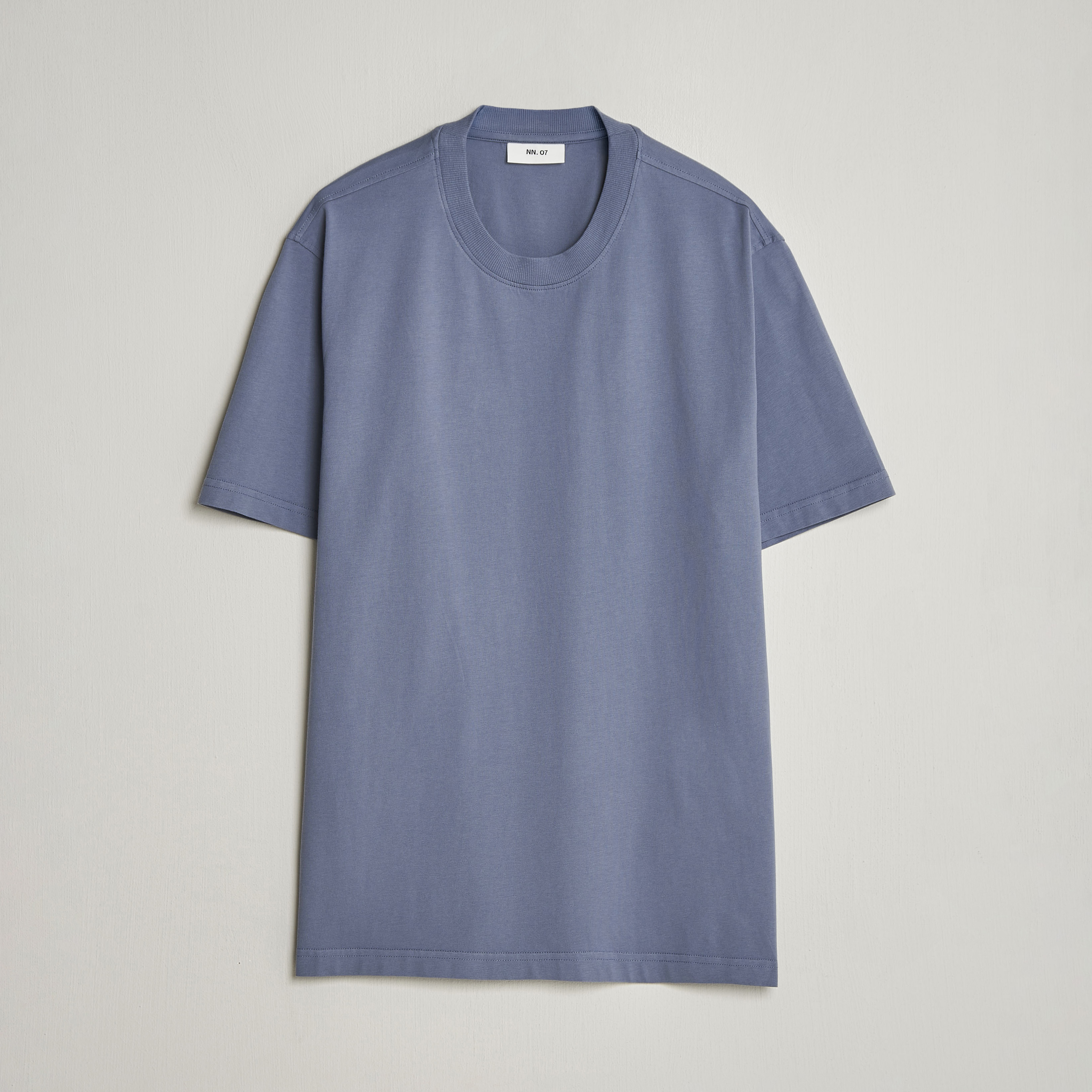 NN07 Adam Pima Crew Neck T-Shirt Stone Blue - Acheter NN07 CareOfCarl.fr.
