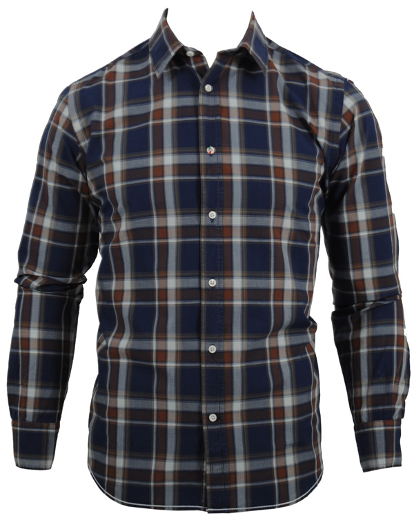 Boomerang Kasper Tailored Shirt Indigo Check