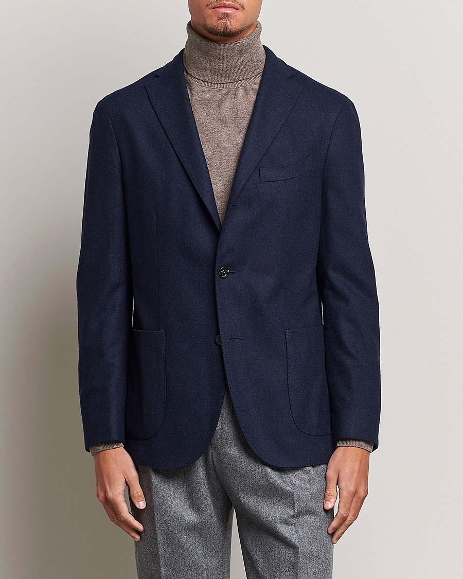Boglioli K Jacket Wool Hopsack Blazer Navy