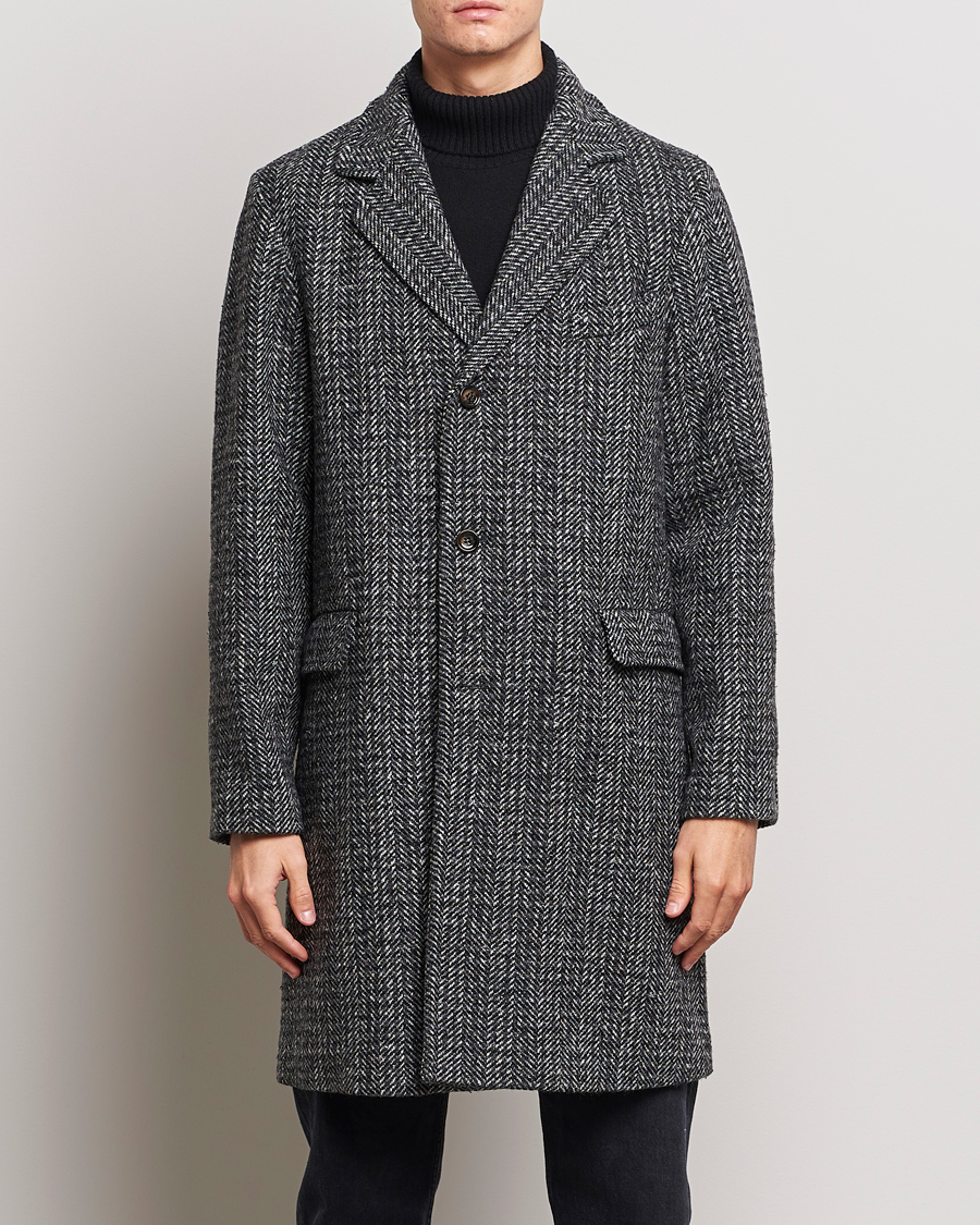 Aspesi Herringbone Wool Coat Grey - Acheter Aspesi CareOfCarl.fr.
